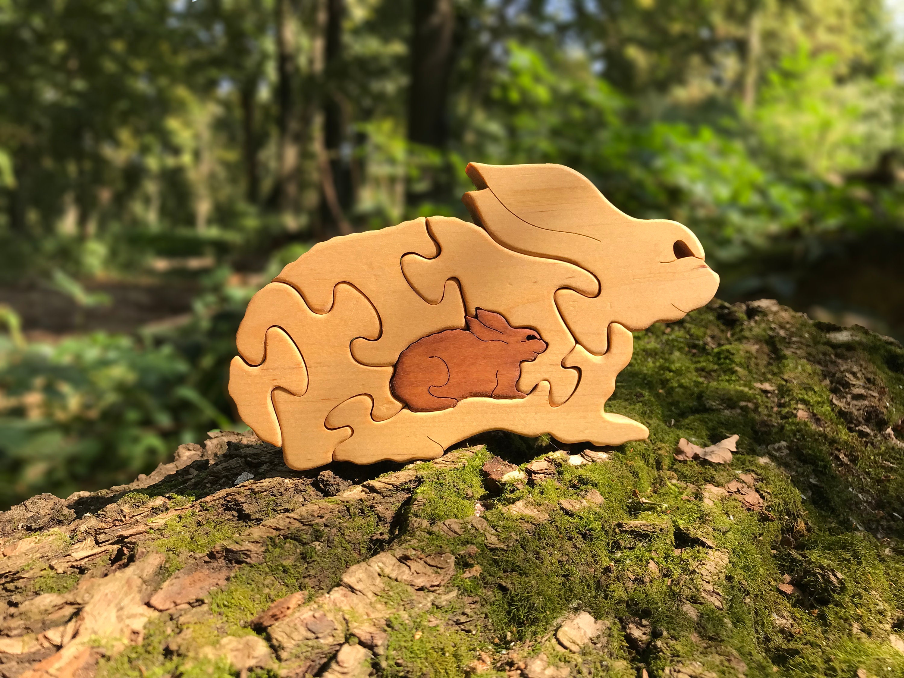 Wooden Puzzle Bunnies. Easter Bunny. Kids Toy. Puzzle Toy. - Etsy