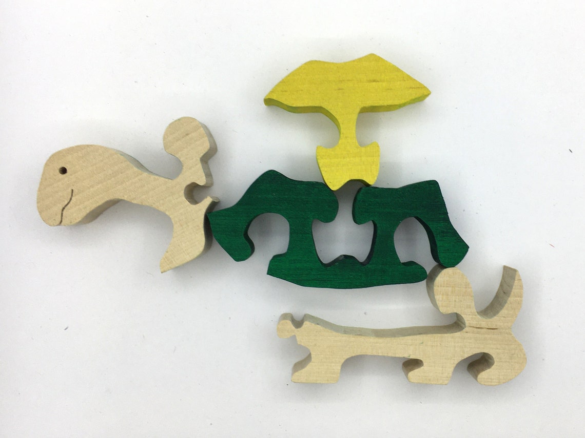 Personalized Wooden Puzzle Turtle Preschool Educational Toys - Etsy
