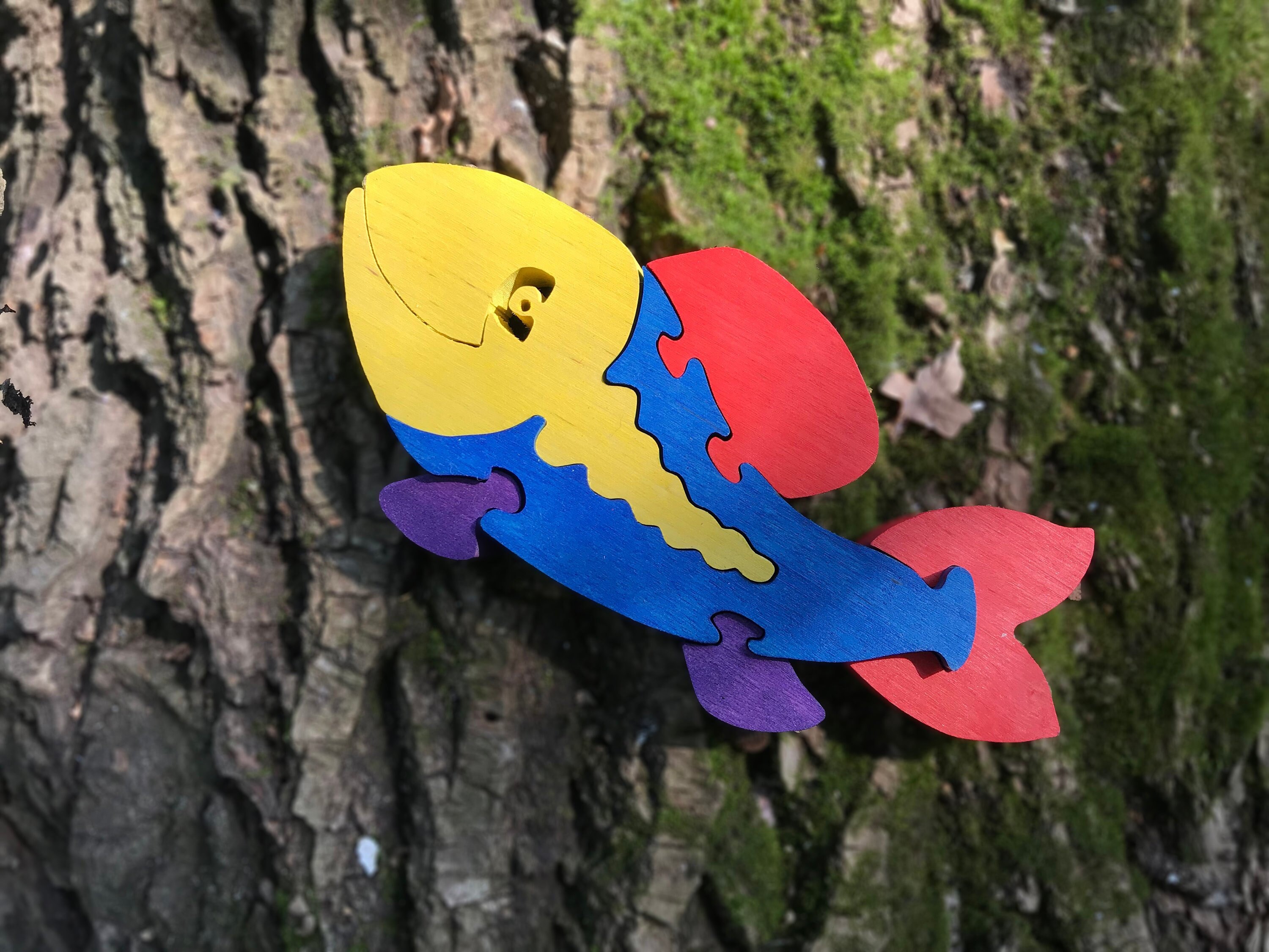 Wooden Puzzle Fish. Handmade Color Puzzle Handmade Kids Toy. Wooden Eco ...