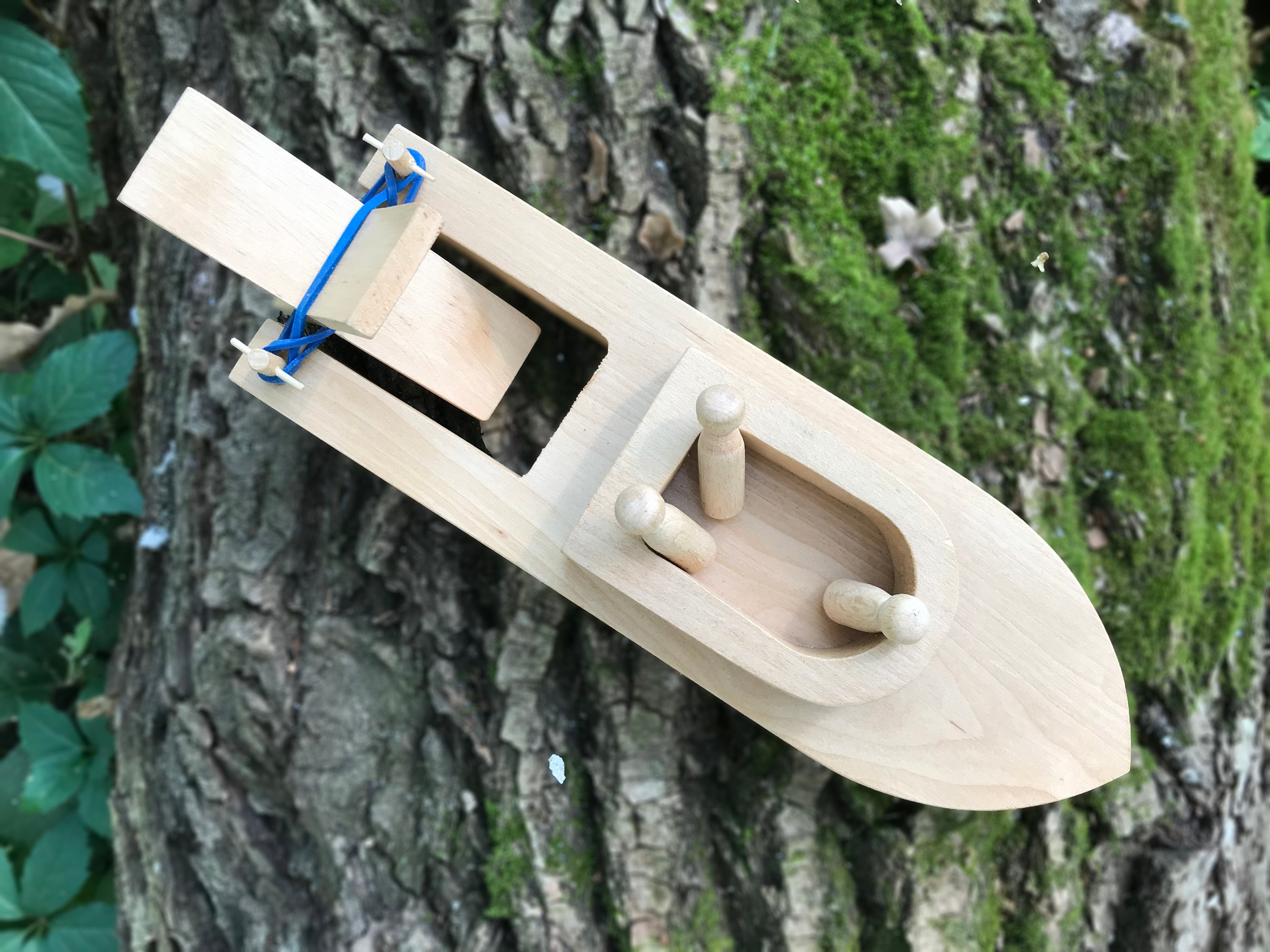 Personalized Wooden Toy Boat with Peg People. Kids Wood Bath | Etsy