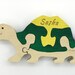 Personalized Wooden Puzzle Turtle, Preschool Educational Toys, Color ...