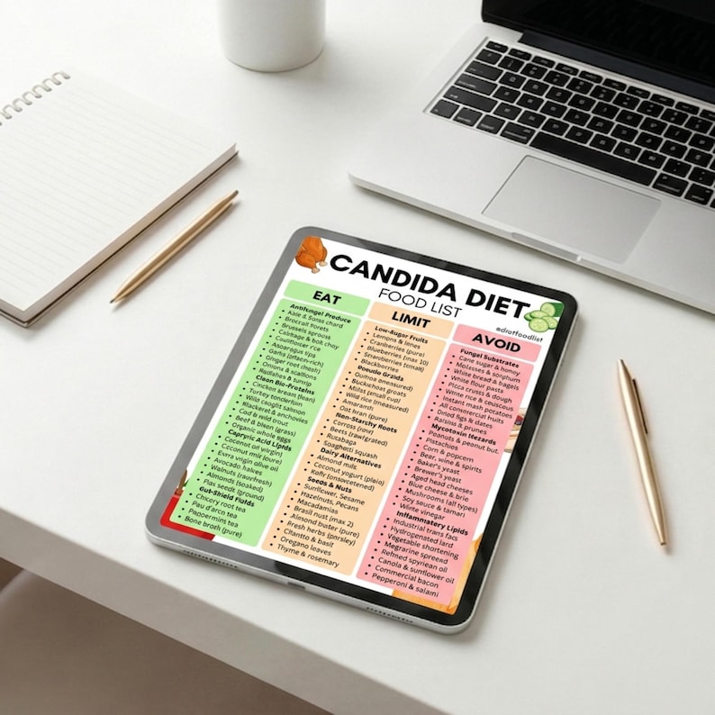 Candida Diet Food List, Eat Limit Avoid Chart, Printable Nutritional ...