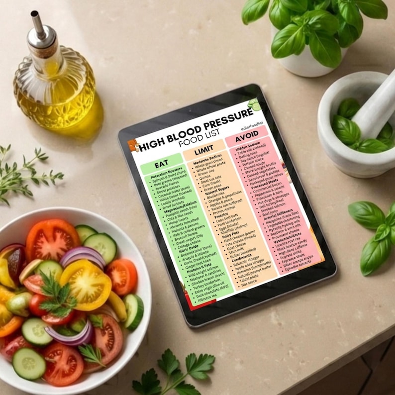 High Blood Pressure Food List, Eat Limit Avoid Chart Printable ...