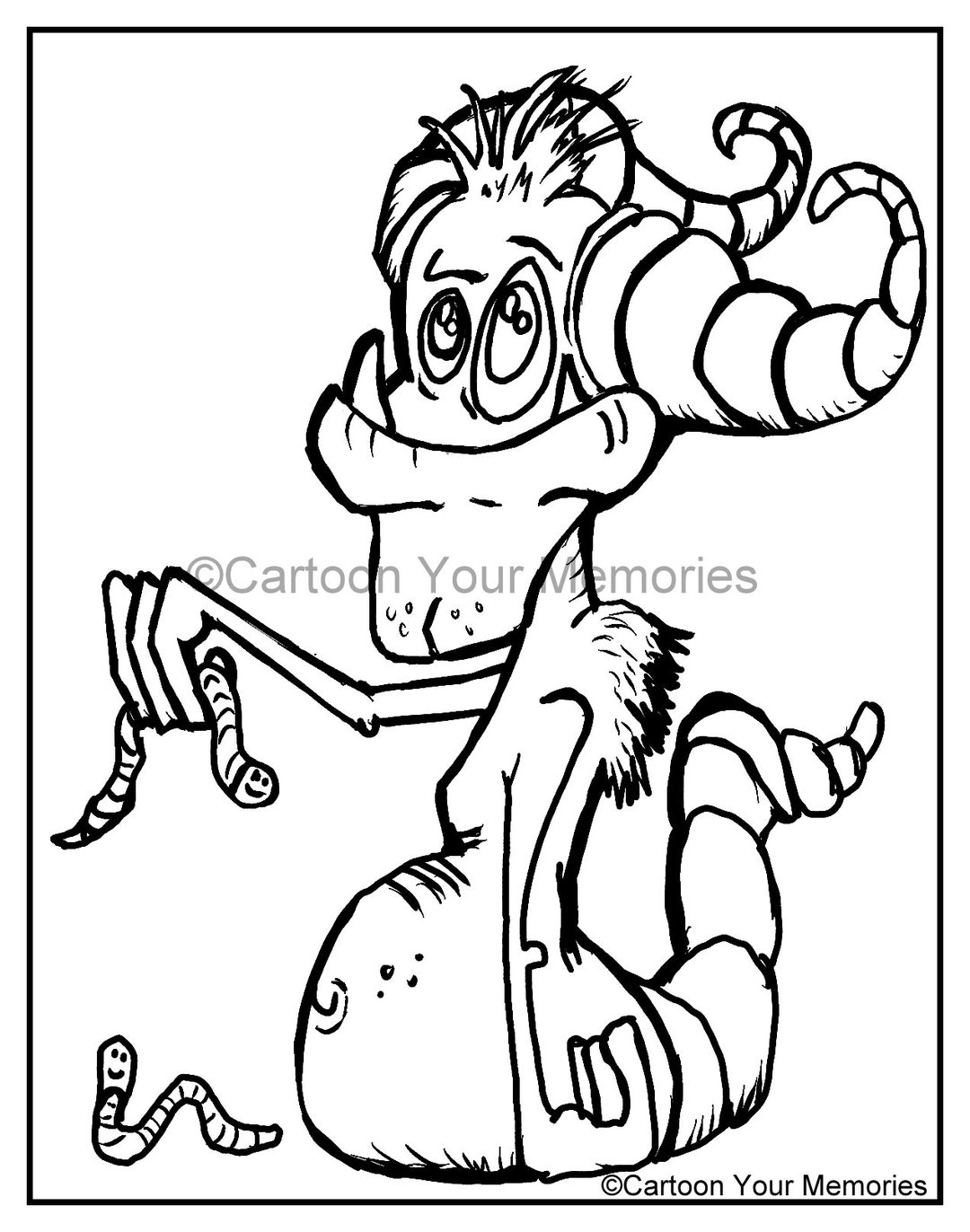 Kids Monster Party Coloring Page - Etsy