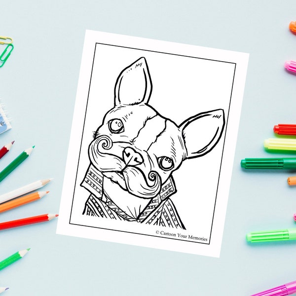 Boston Terrier Coloring Page - Etsy