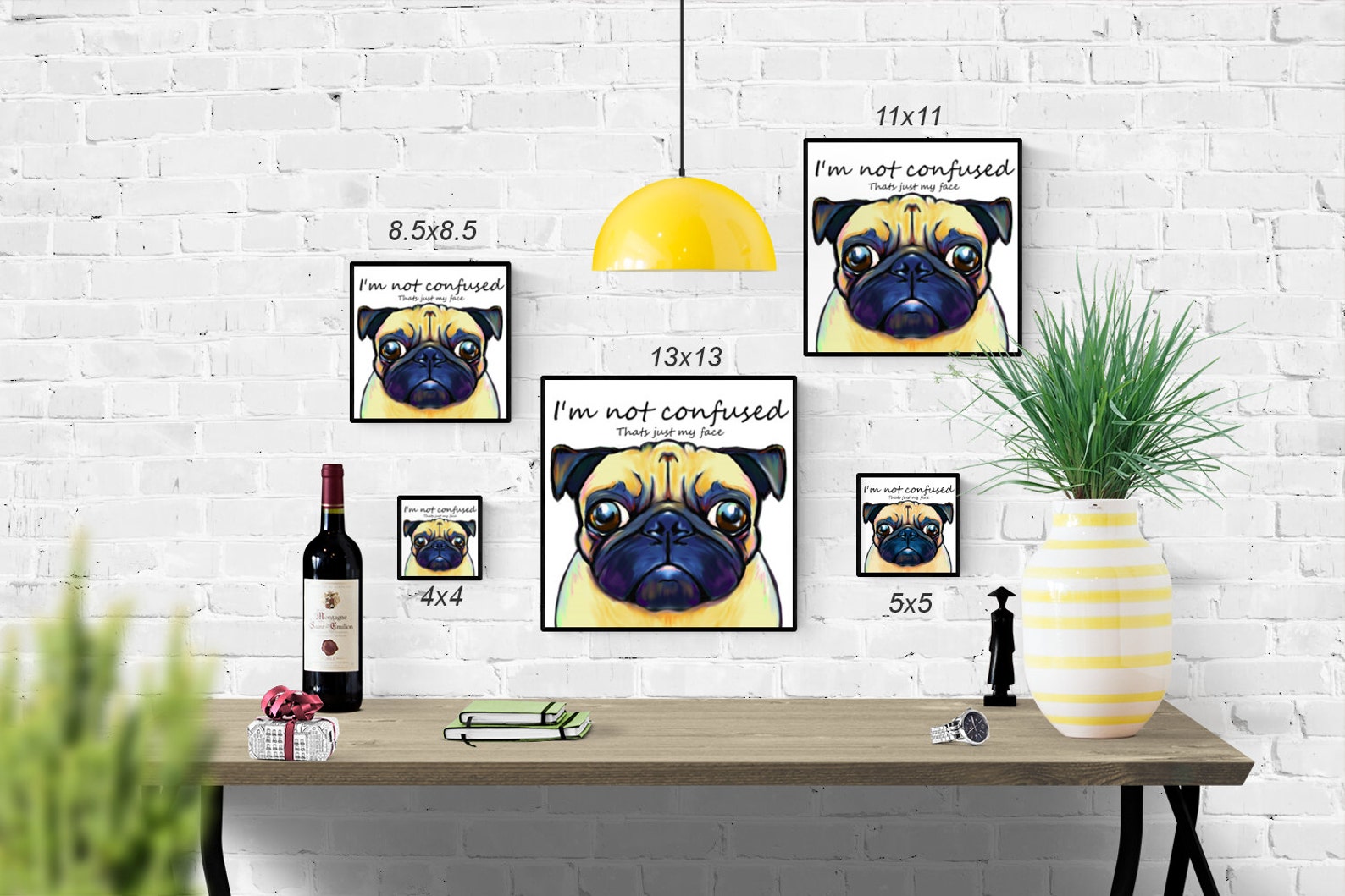 Confused Pug Art Print - Etsy