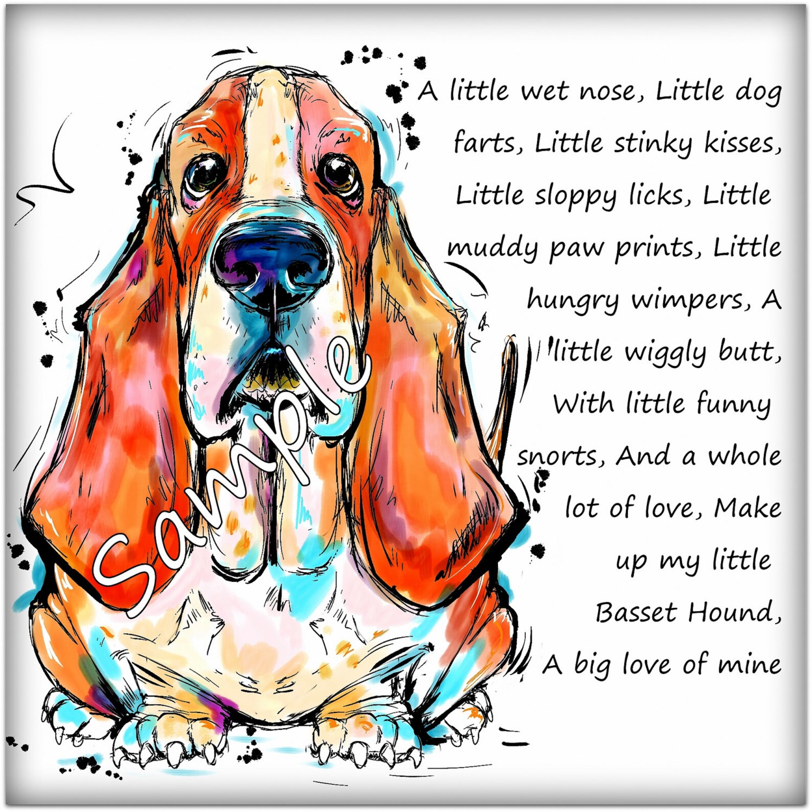 My Basset Hound a Big Love of Mine | Etsy