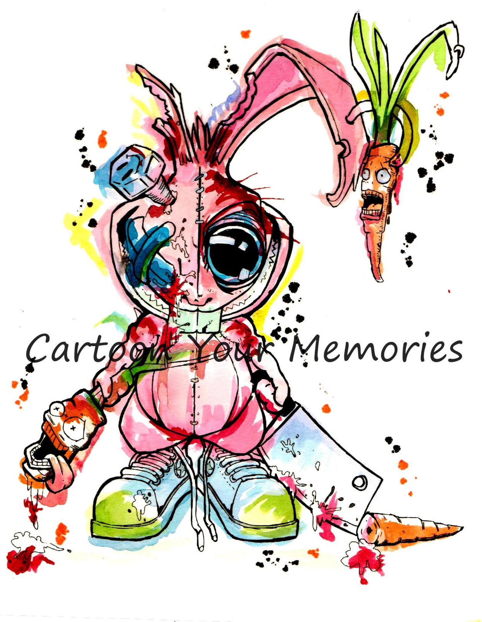 Crazy Rabbit Art Print - Etsy