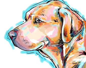Labrador Retriever Modern Dog Art Print Yellow Lab Pop Art - Etsy