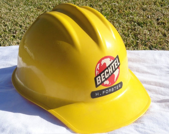 Vintage 1969 Ed Bullard Hard Hat Boiled Bechtel Corporation Yellow ...