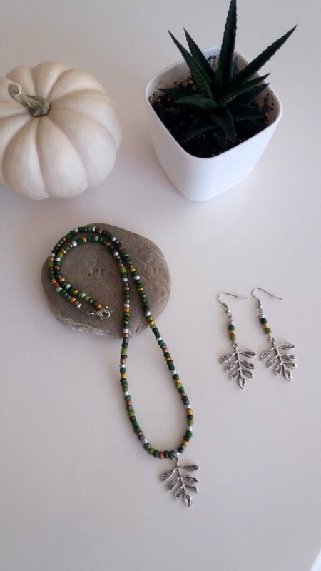 Elegant Nature Autumn Fall Colors Leaf Pendant necklace - Etsy