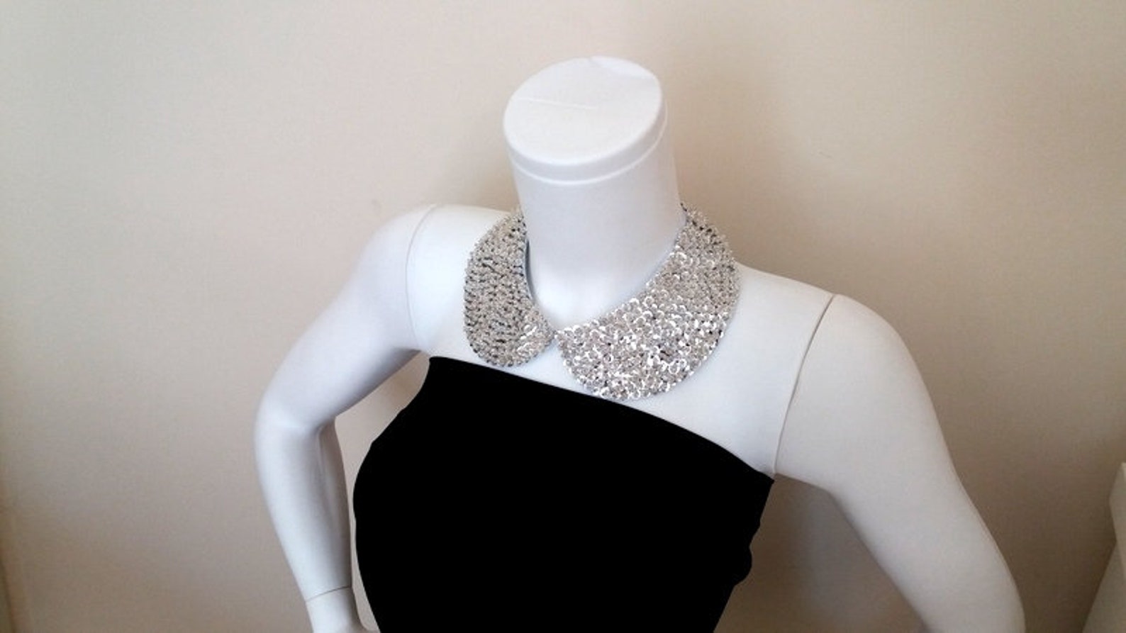 Silver Sequined Peter Pan Necklace, Peter Pan Necklace, Women Gift ...