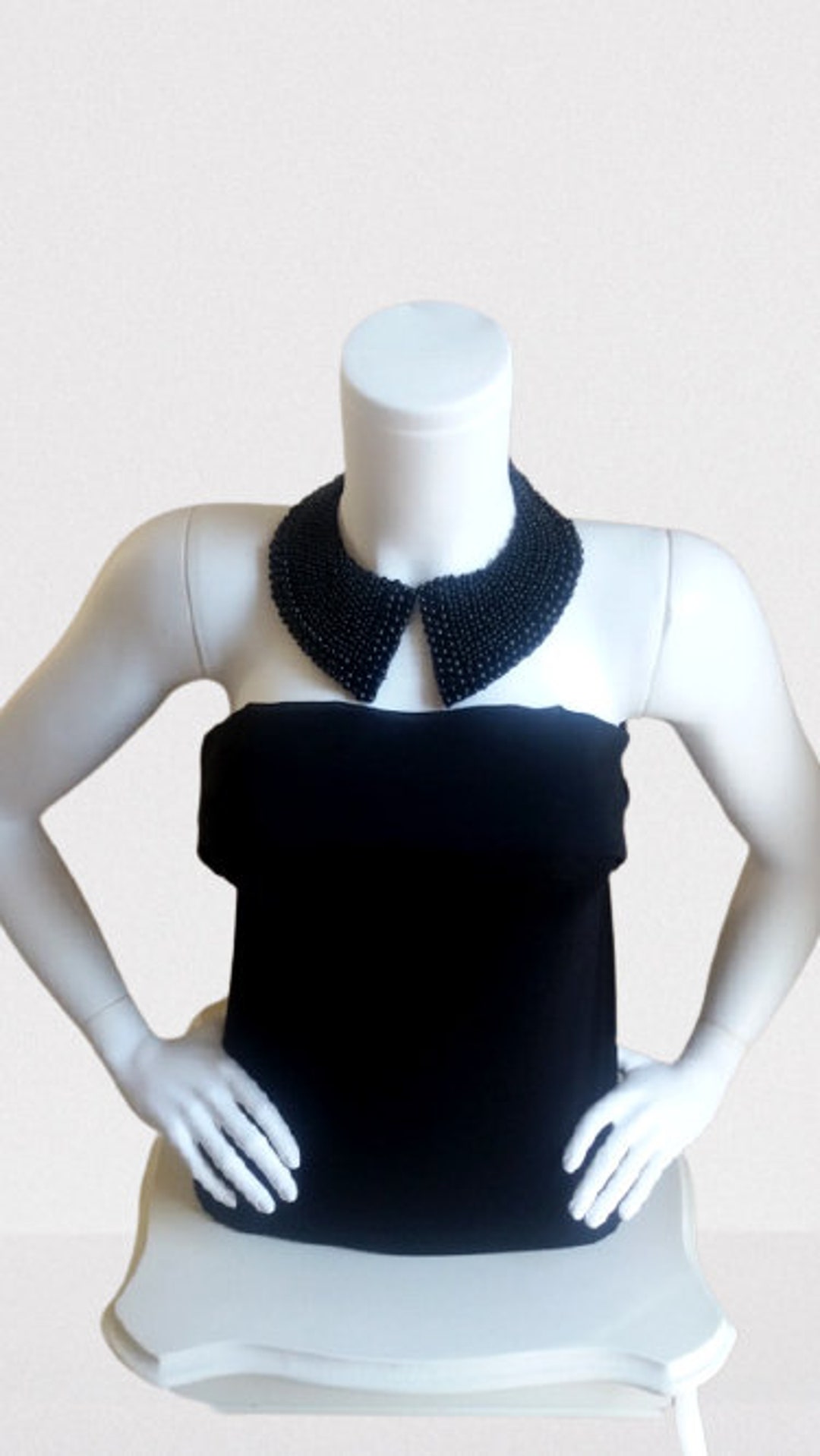 Peter Pan Collar Necklace, Black Collar Necklace, Black Detachable ...