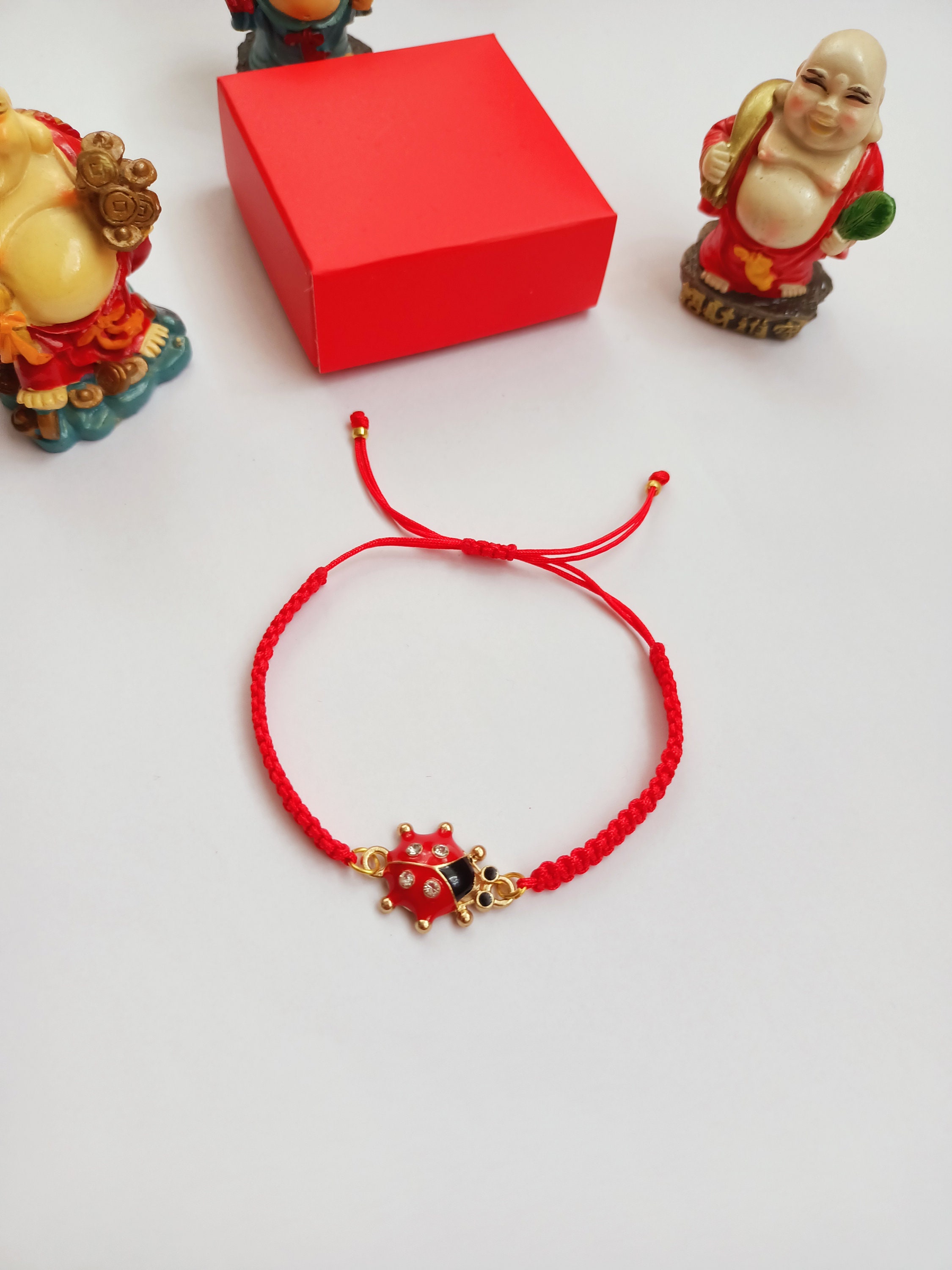 Ladybug Bracelet, Macrame Bracelet, Stone Ladybug Bracelet, Gift for ...
