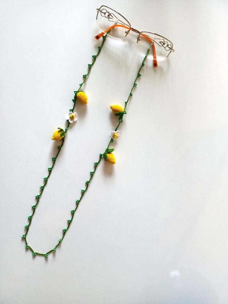 Lemon Eye Glass Chain, Crochet Eyeglasses Chains, Eyeglass Chain for ...