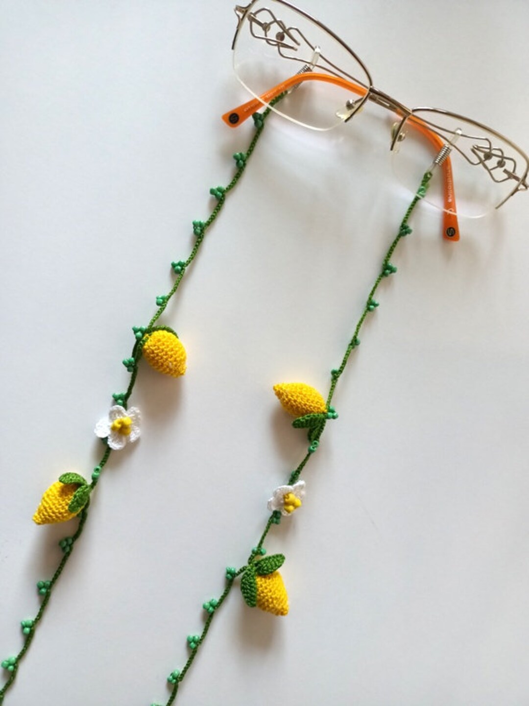 Lemon Eye Glass Chain, Crochet Eyeglasses Chains, Eyeglass Chain for ...
