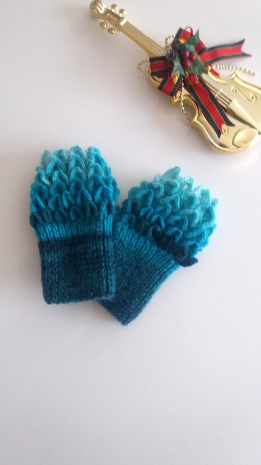 Valentines Day Gift, Turquoise Color, Hand Knitted Gloves, Crochet ...