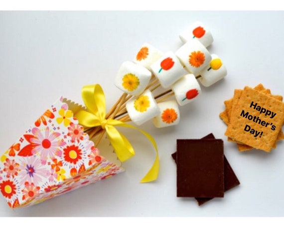 Mothers Day Gift cute gift for Mom flowers Marshmallow | Etsy