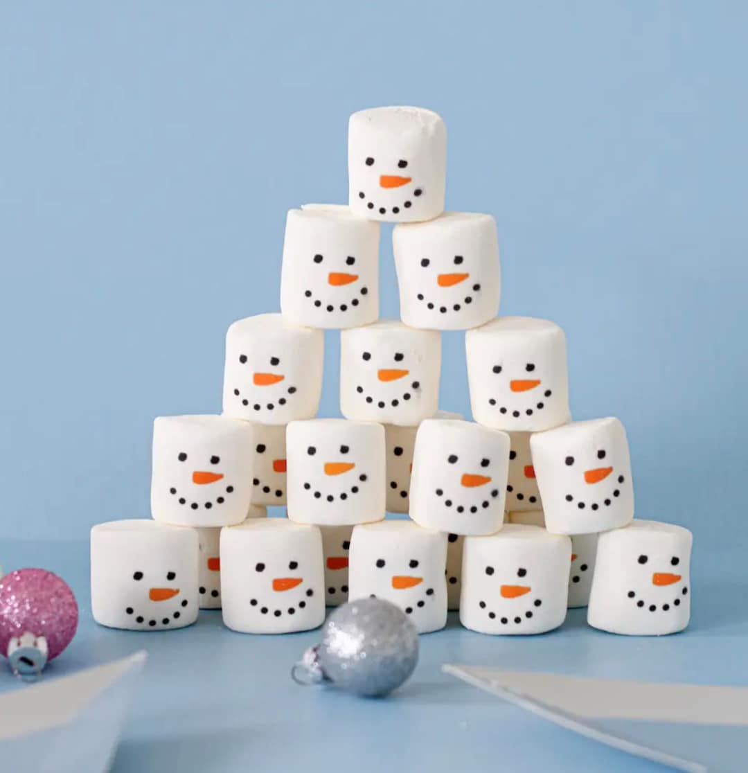 Snowman Marshmallows. Hot Chocolate Gifts. Stocking Stuffer. White ...