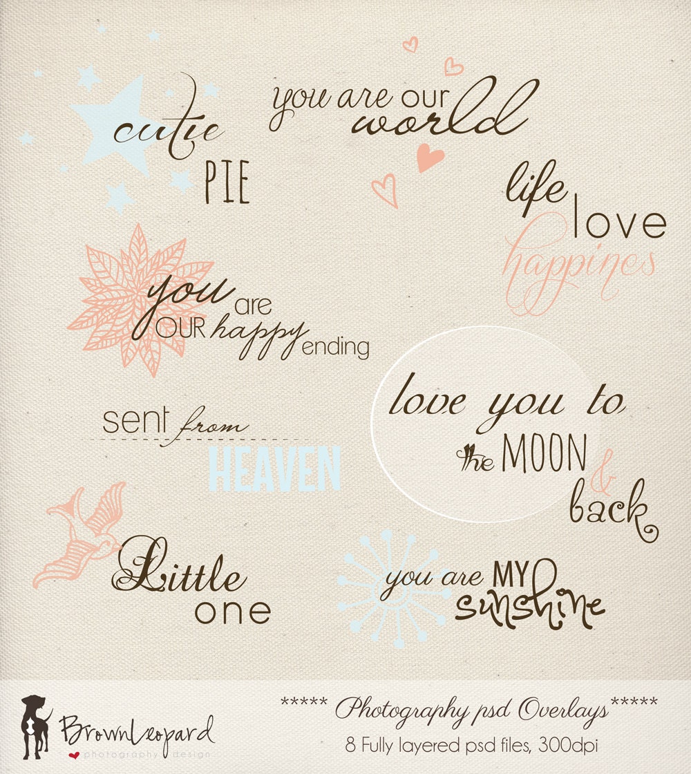 INSTANT DOWNLOAD - Photography Words Overlays (8) - 8pcs - Etsy Sweden