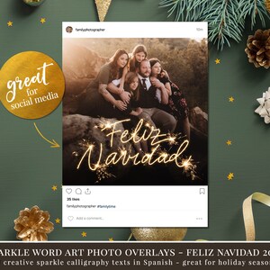 8 Sparkle Text in Spanish – Christmas Photo Overlays | Feliz Navidad ...