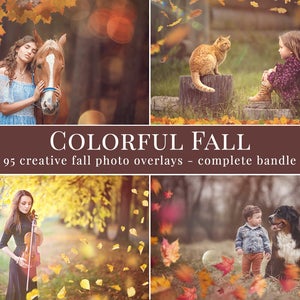 Colorful Fall Photo Overlays, Complete Bundle, Haze, Lights, Bokeh ...