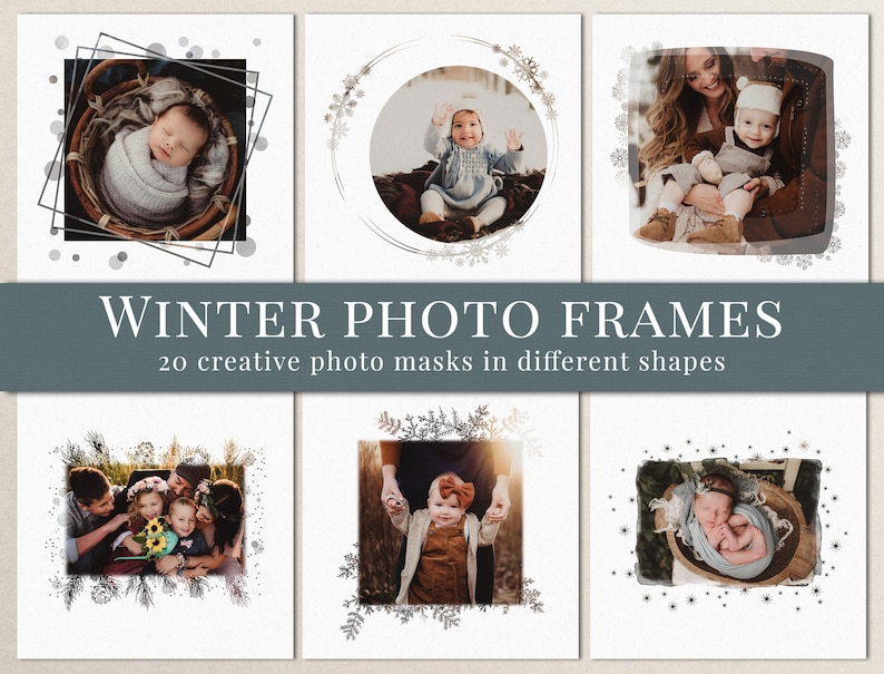 Creative Winter Frames Photo Masks for Photoshop Great for - Etsy