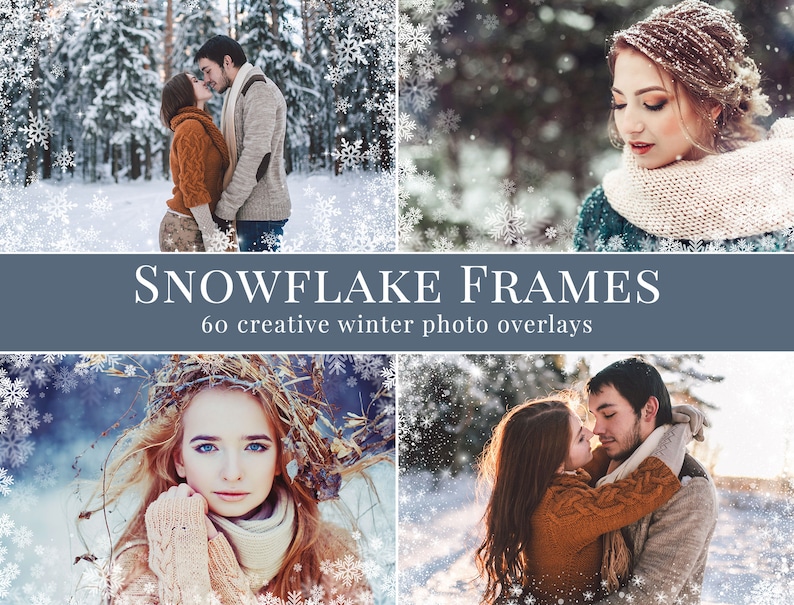 Winter Photo Overlays "snowflake Frames", Creative Snow Photo Overlays ...