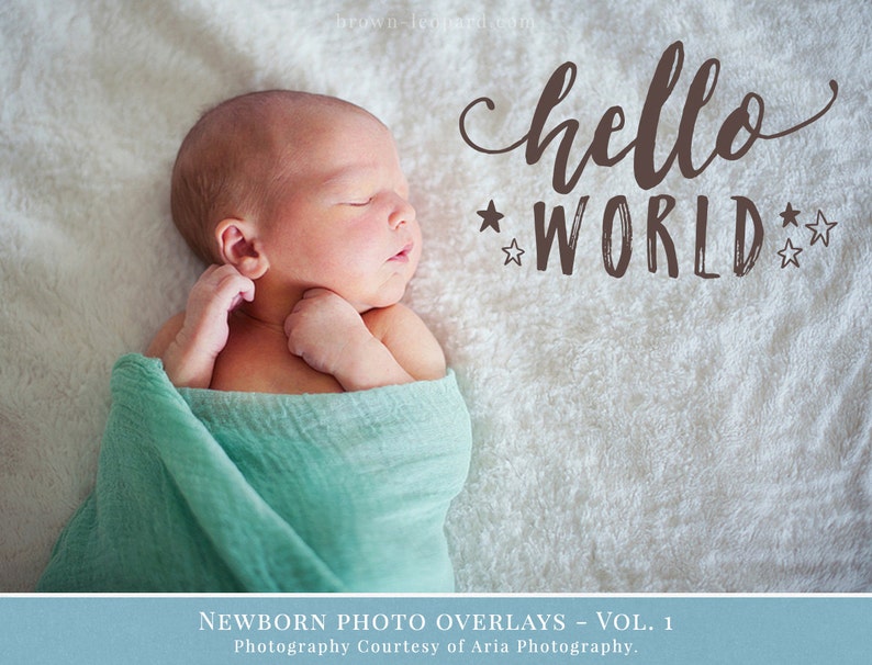 Newborn Photo Overlays Vol.1 - Newborn Word Art, Photography Overlays ...
