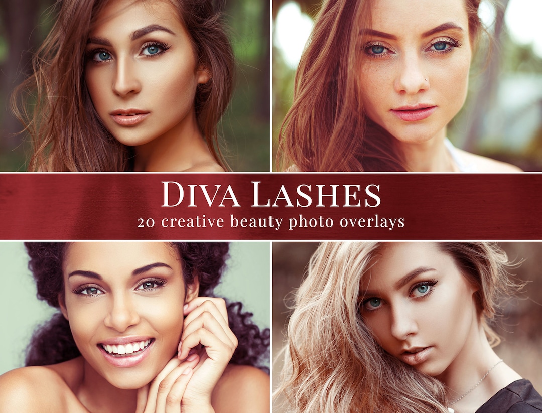 Diva Lashes Photo Overlays for Photoshop, Creative Portrait Overlays ...
