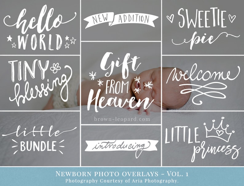 Newborn Photo Overlays Vol.1 Newborn Word Art Photography - Etsy