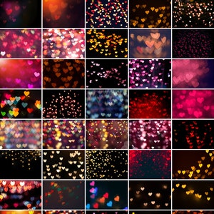 Heart Bokeh Photo Overlays, Valentines Photo Overlays, Love Photo ...