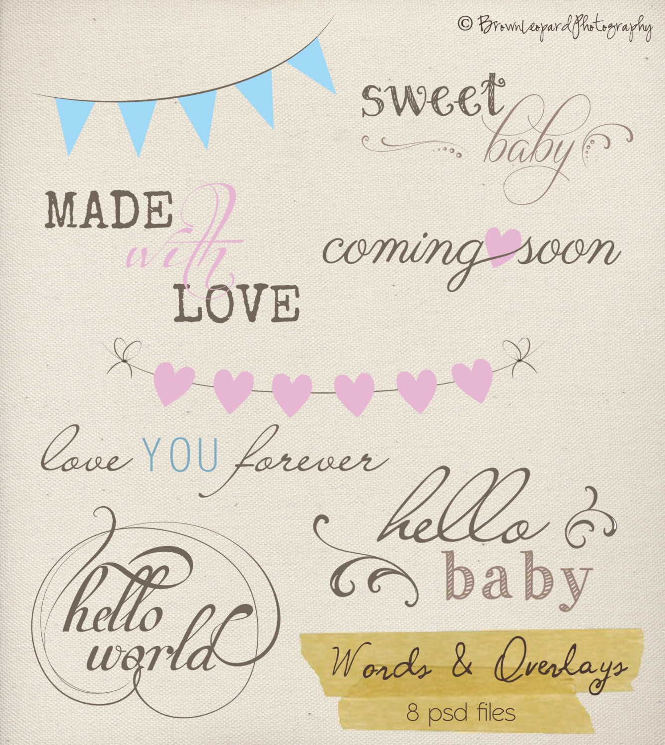 Photography Baby Words Overlays Set Newborn Overlays Set - Etsy
