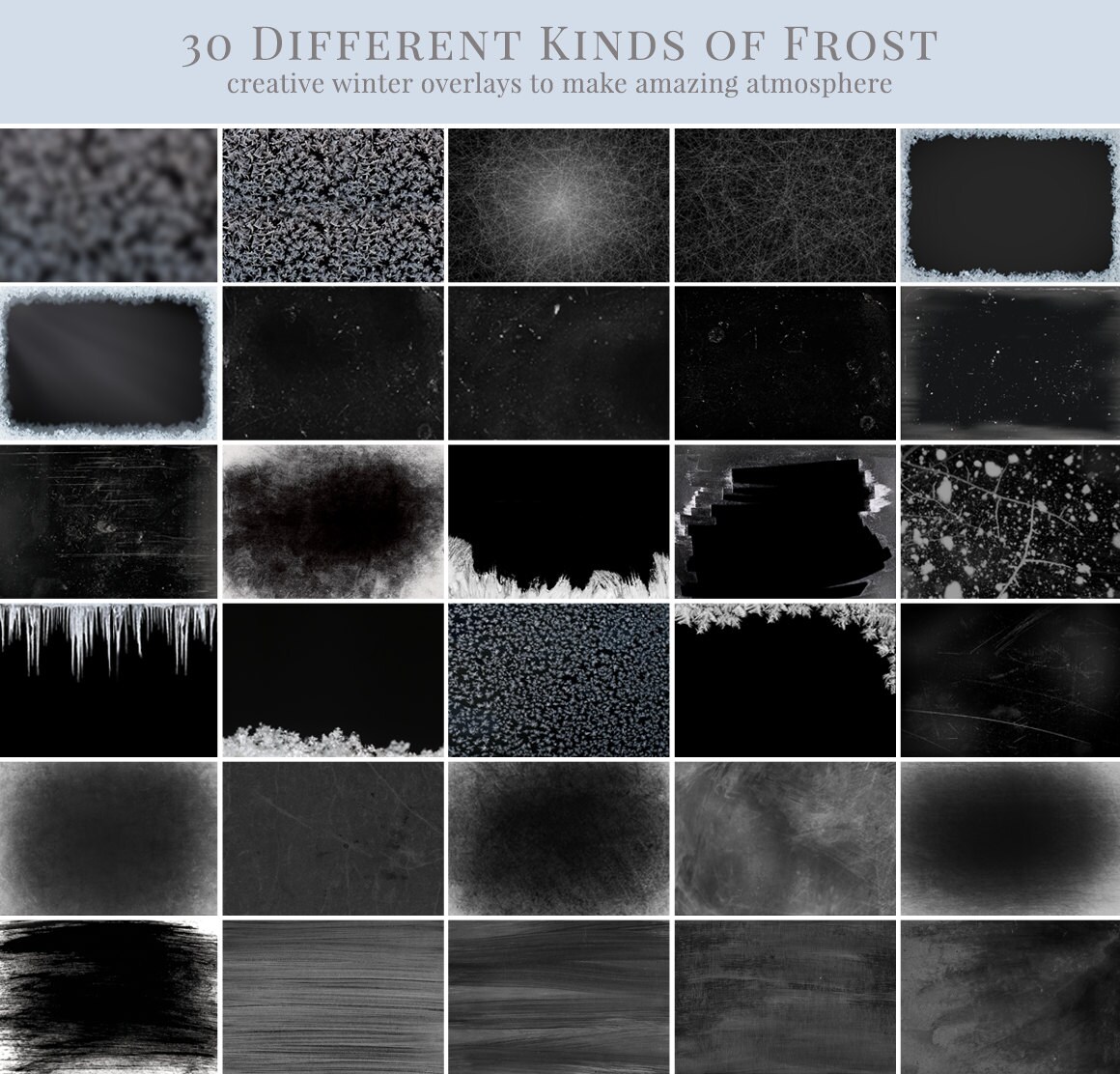 Winter Photo Overlays "frosted Wintertime", Frost, Falling Snow, Light ...