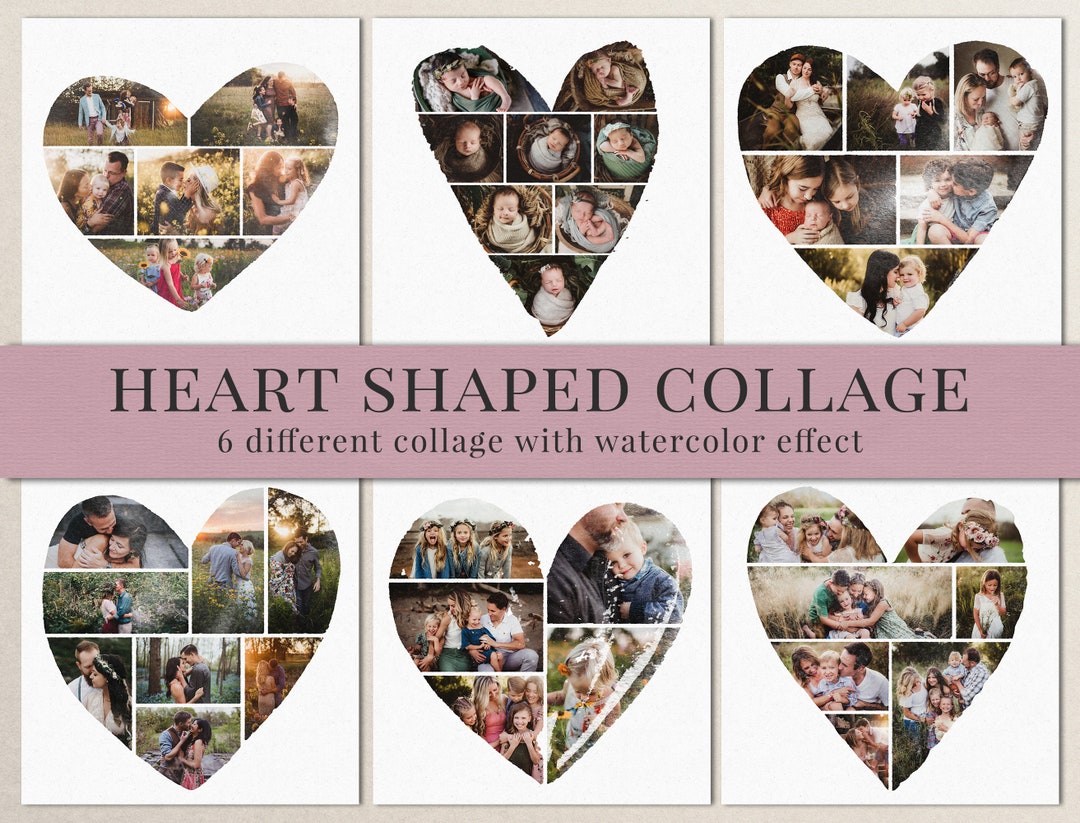 Heart Shaped Collages for Photoshop, Great for Valentines & Kids ...