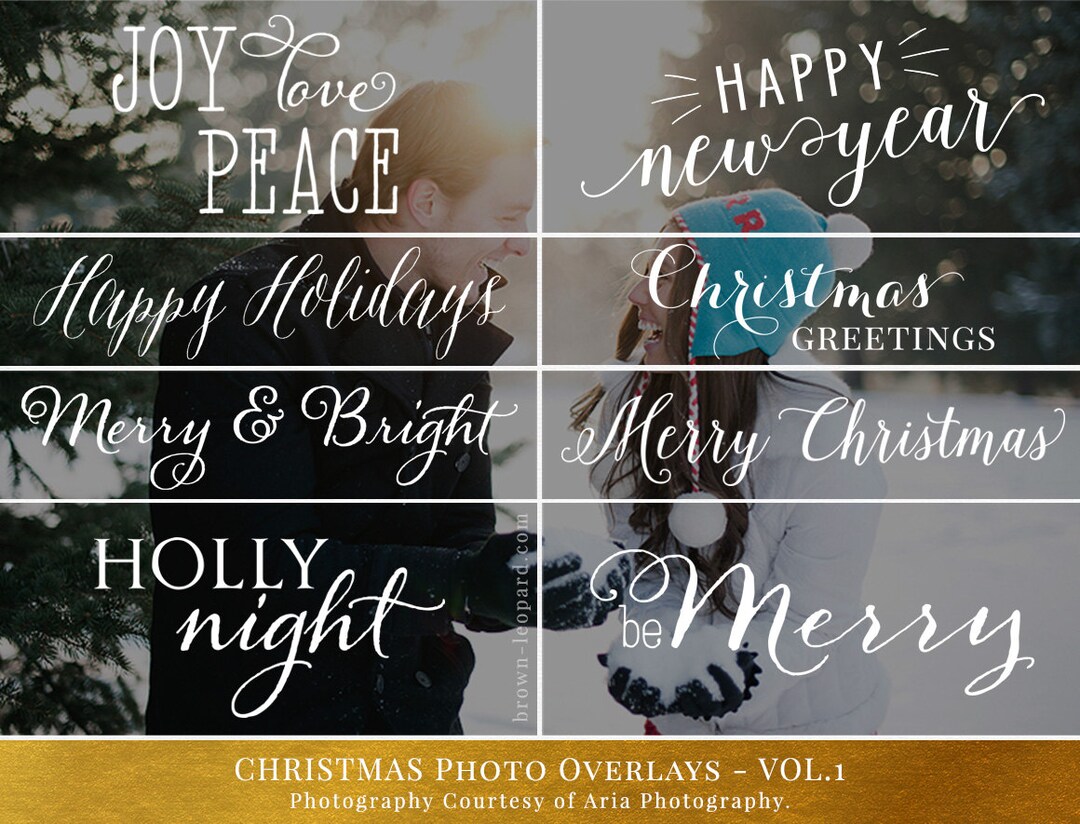 Christmas Wording Vol.1 - Photo Overlays, Holiday Lettering, Psd & Png ...
