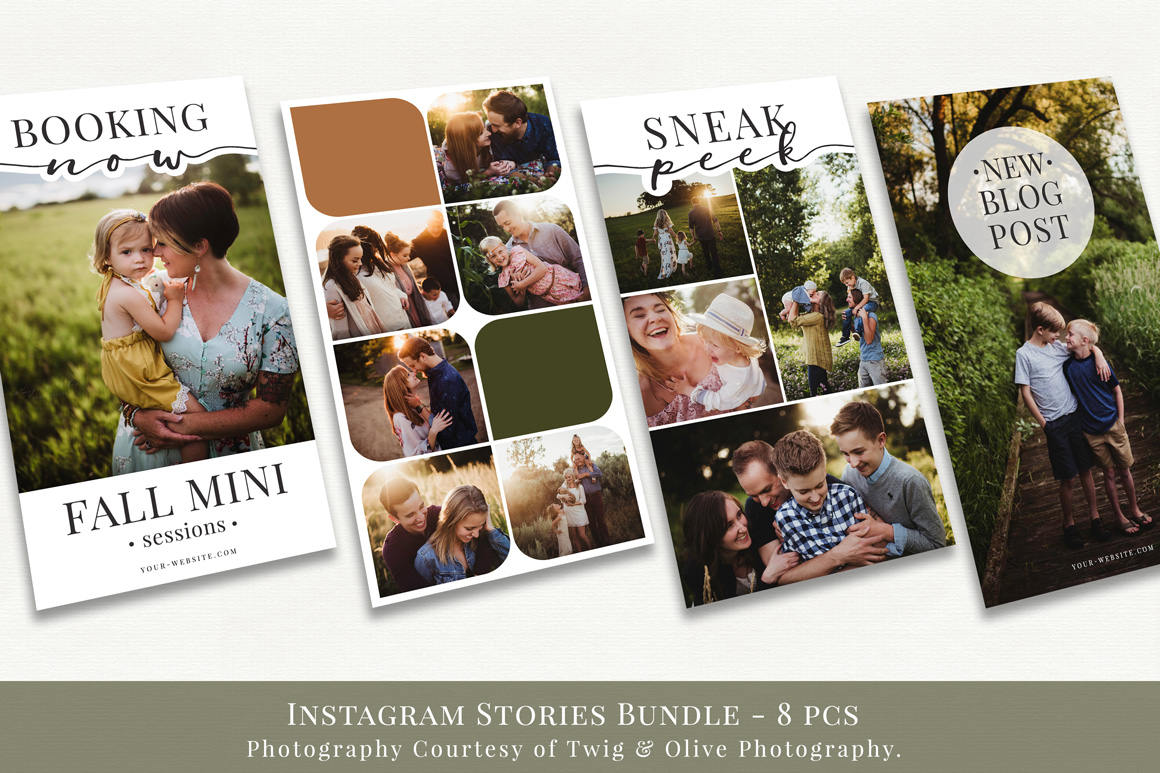 Instagram Stories Bundle - 8 Pieces - Editable, Customizable Photoshop ...
