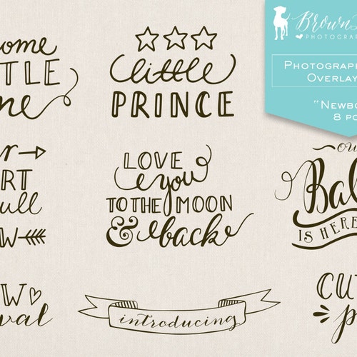 Photography Words Overlays 15 Newborn 8pcs INSTANT - Etsy