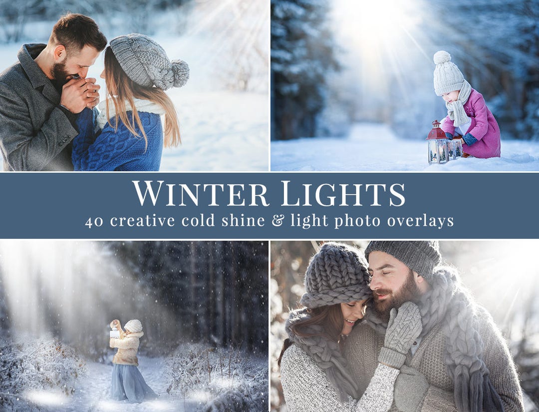 Winter Lights Photo Overlays, Cold Bokeh Overlays, Creative Photoshop ...