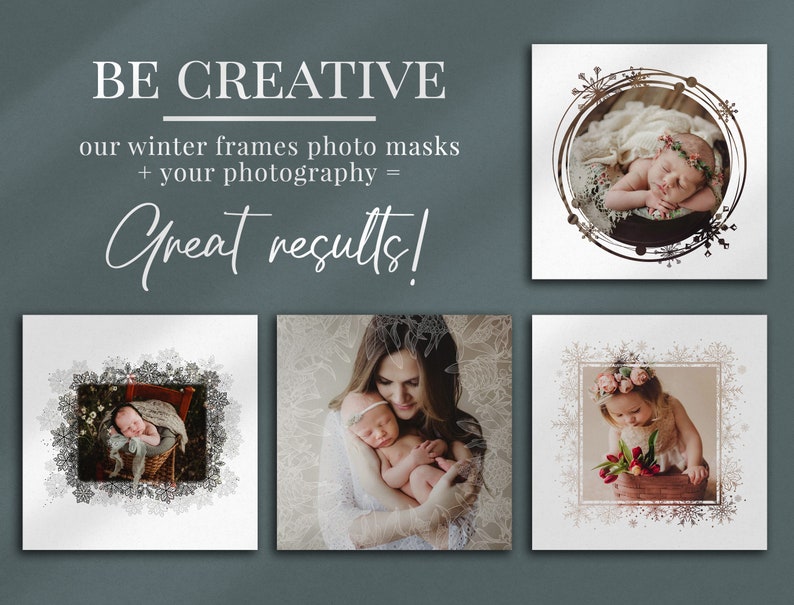 Creative Winter Frames Photo Masks for Photoshop Great for - Etsy