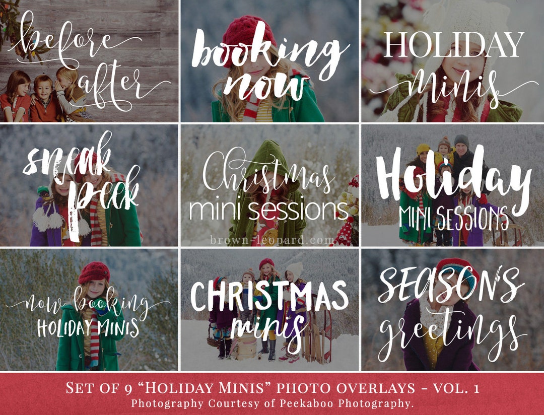 Holiday Minis Vol.1 - Holiday Photo Overlays, Christmas Photo Overlays ...