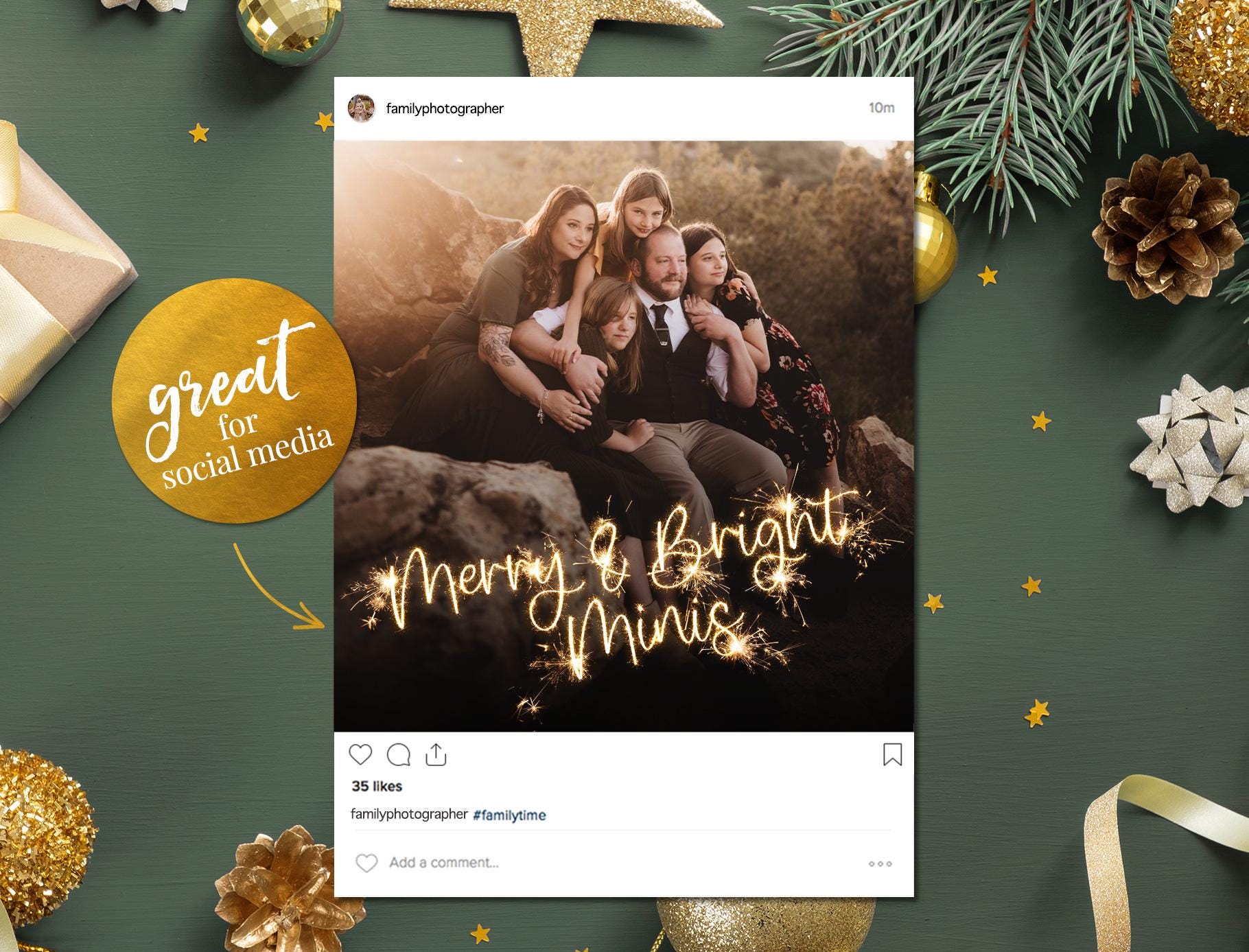 Christmas Sparkle Word Art Photo Overlays | Festive Text & Light ...