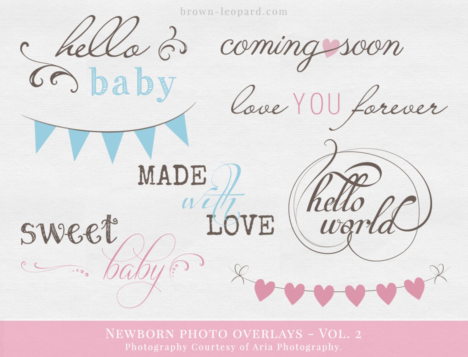 Newborn Photo Overlays Vol.2 Newborn Word Art Photography - Etsy