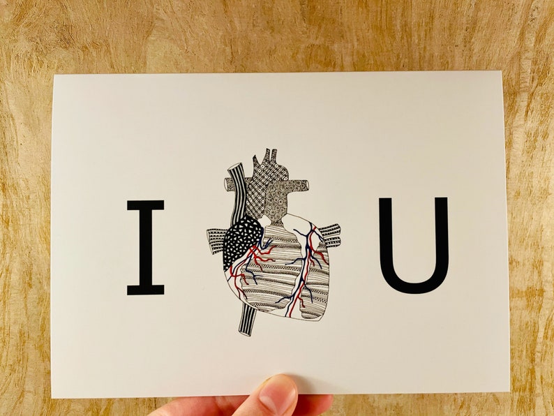 I HEART U Greeting Card - Etsy
