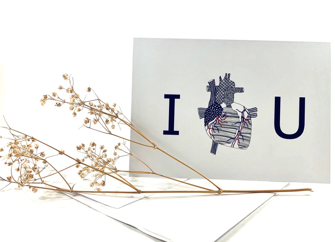 I HEART U Greeting Card - Etsy