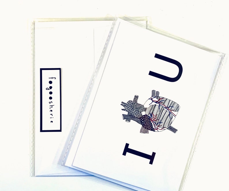 I HEART U Greeting Card - Etsy