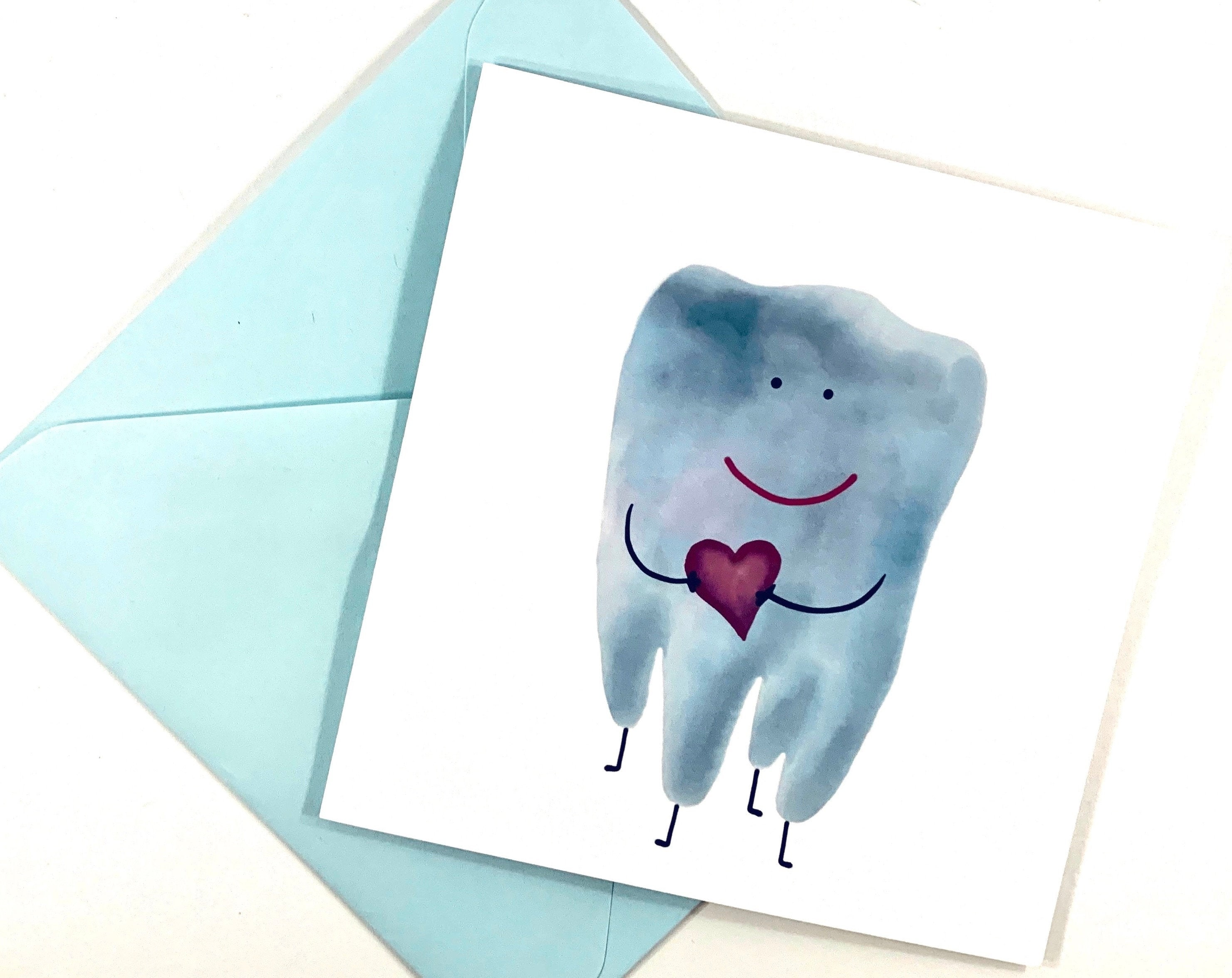 Cute Tooth Greeting Card for a Dentist - Etsy