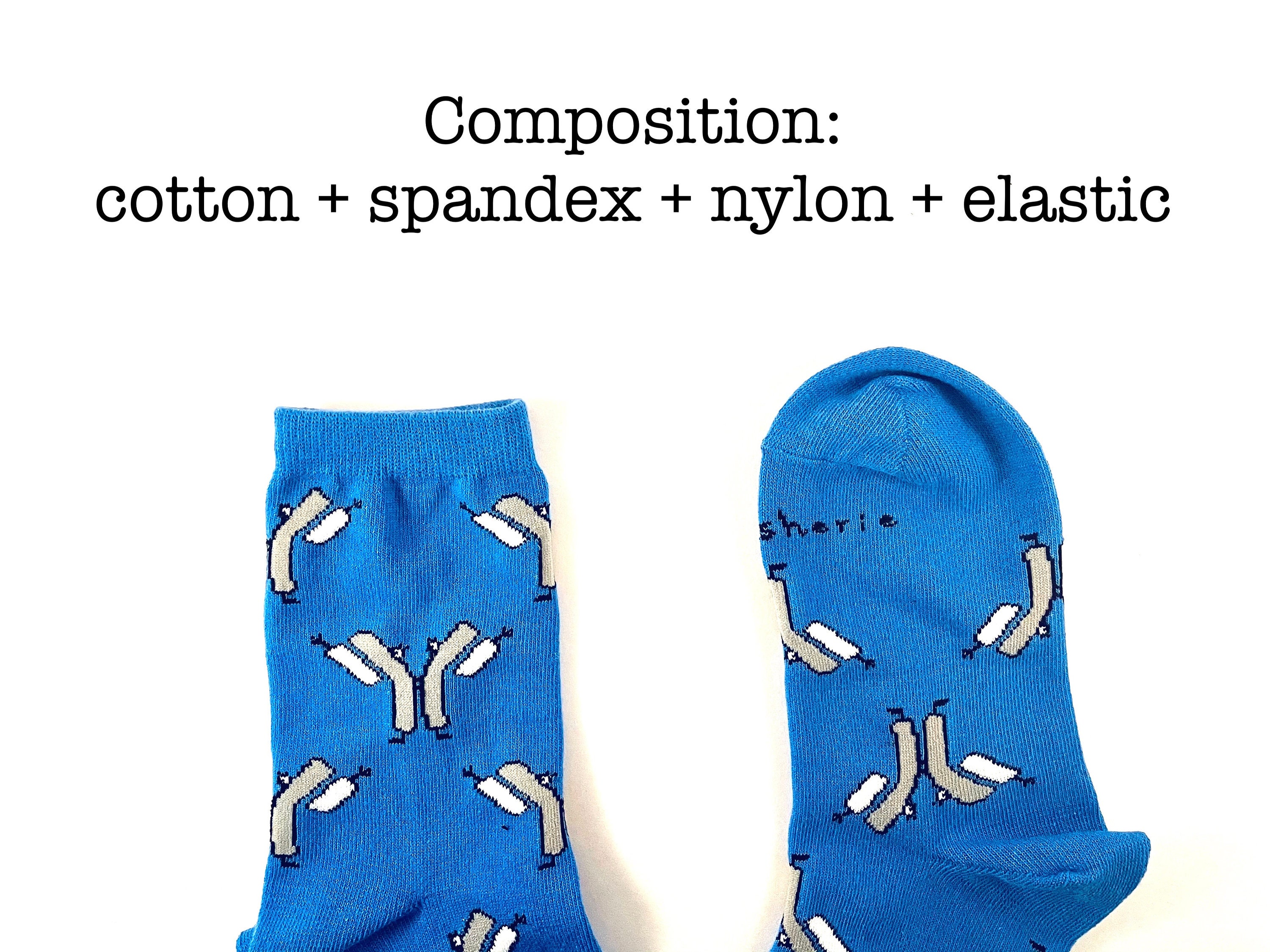 Cute Antibody Socks in Blue // Jacquard Science Socks for Women Size S ...
