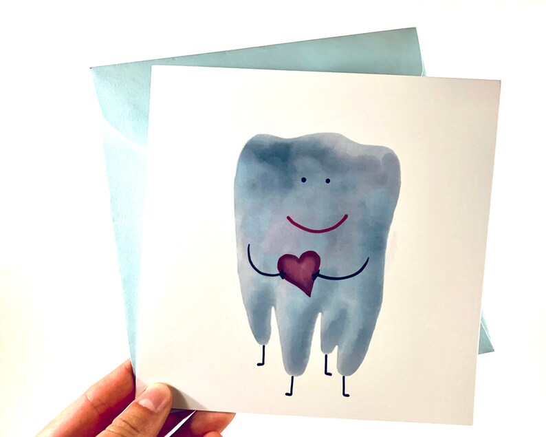 Cute Tooth Greeting Card for a Dentist - Etsy
