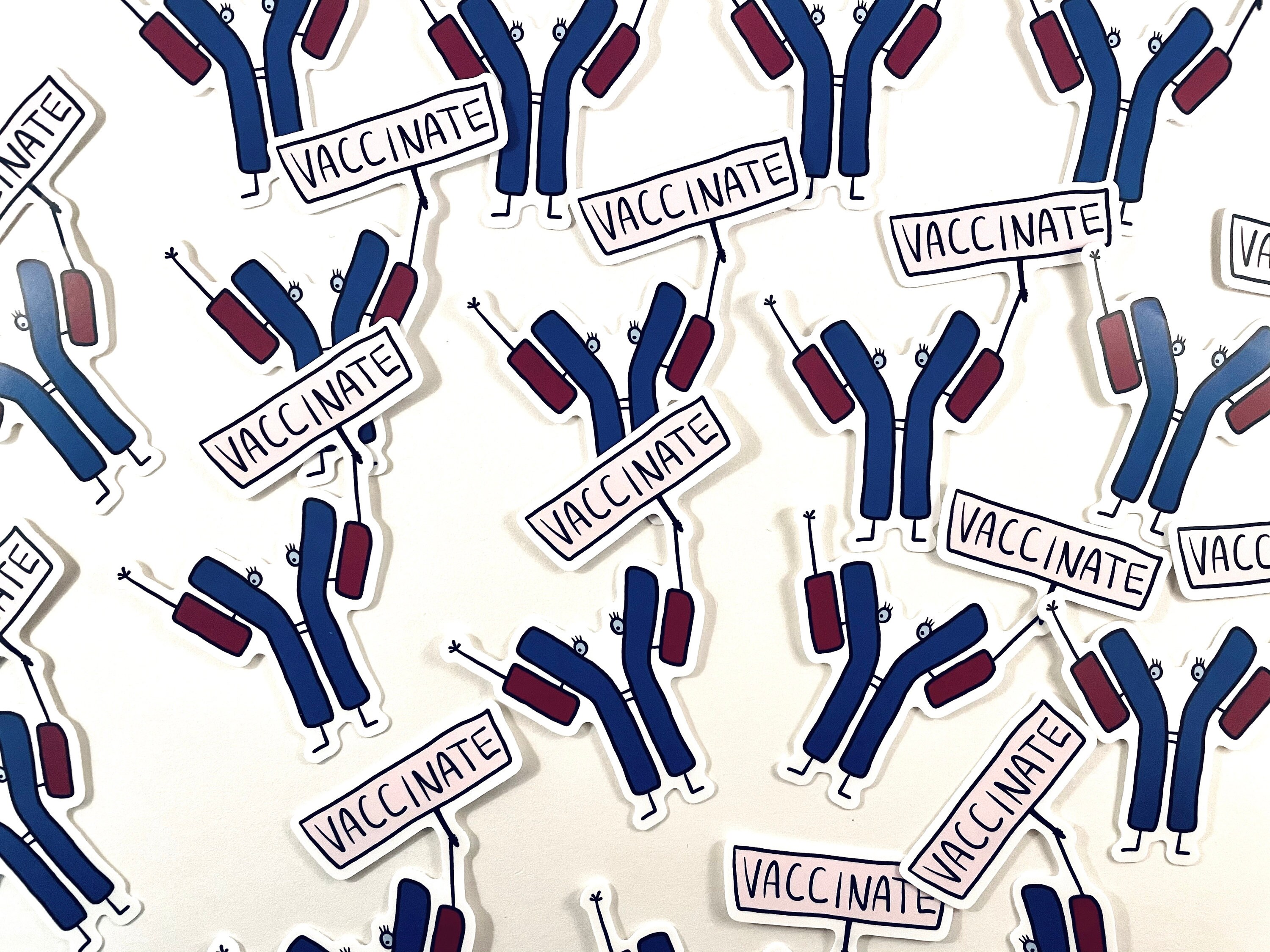 Antibody Sticker // Cute Vaccination Sticker // Gift for Scientist ...